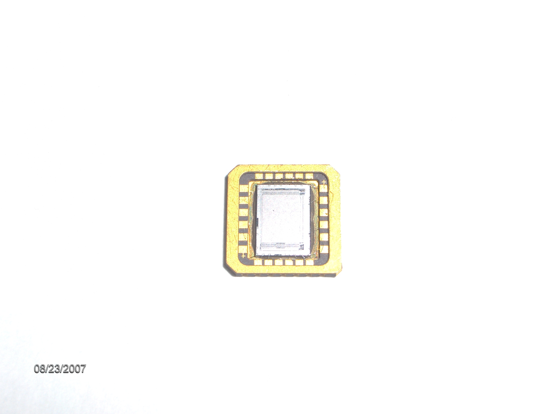 8) CSP wire-bond CLCC package, top view